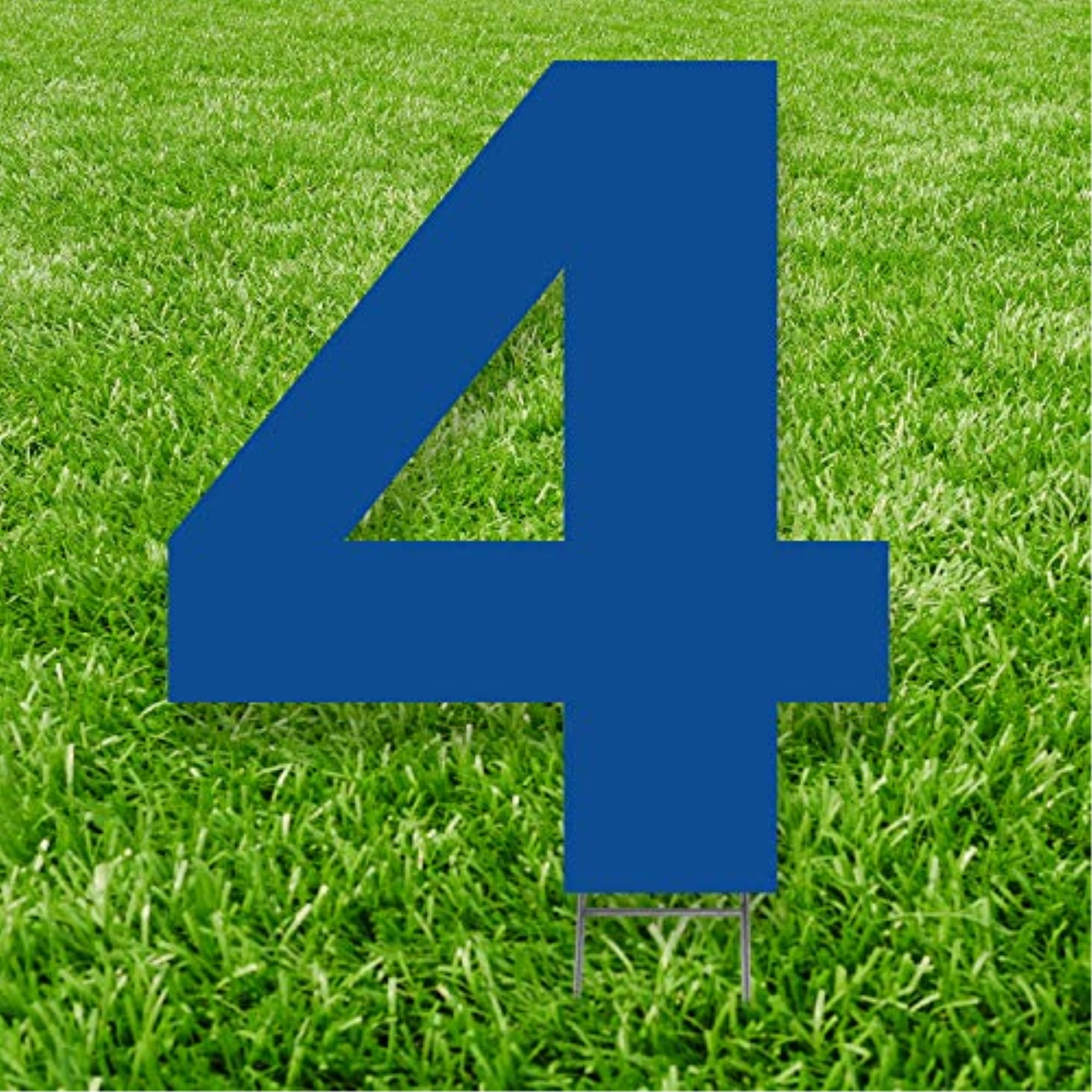 Advanced Graphics 3273 20 x 15 in. Number 4 Yard Sign, Blue - Walmart.com