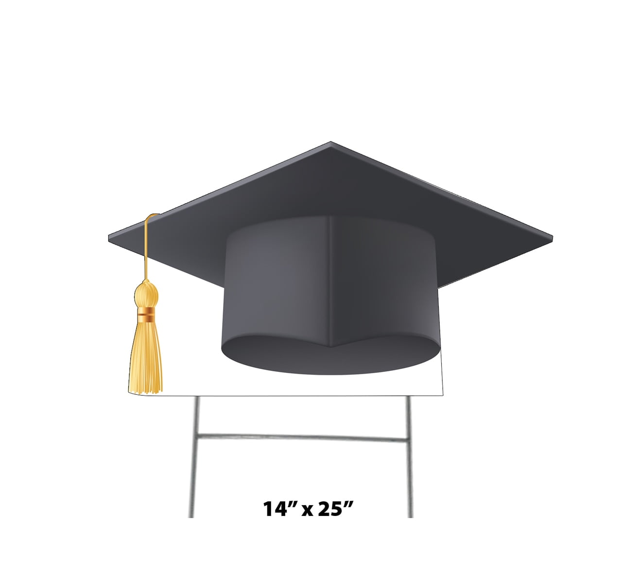 Black Grad Cap Yard Sign Icon - Walmart.com