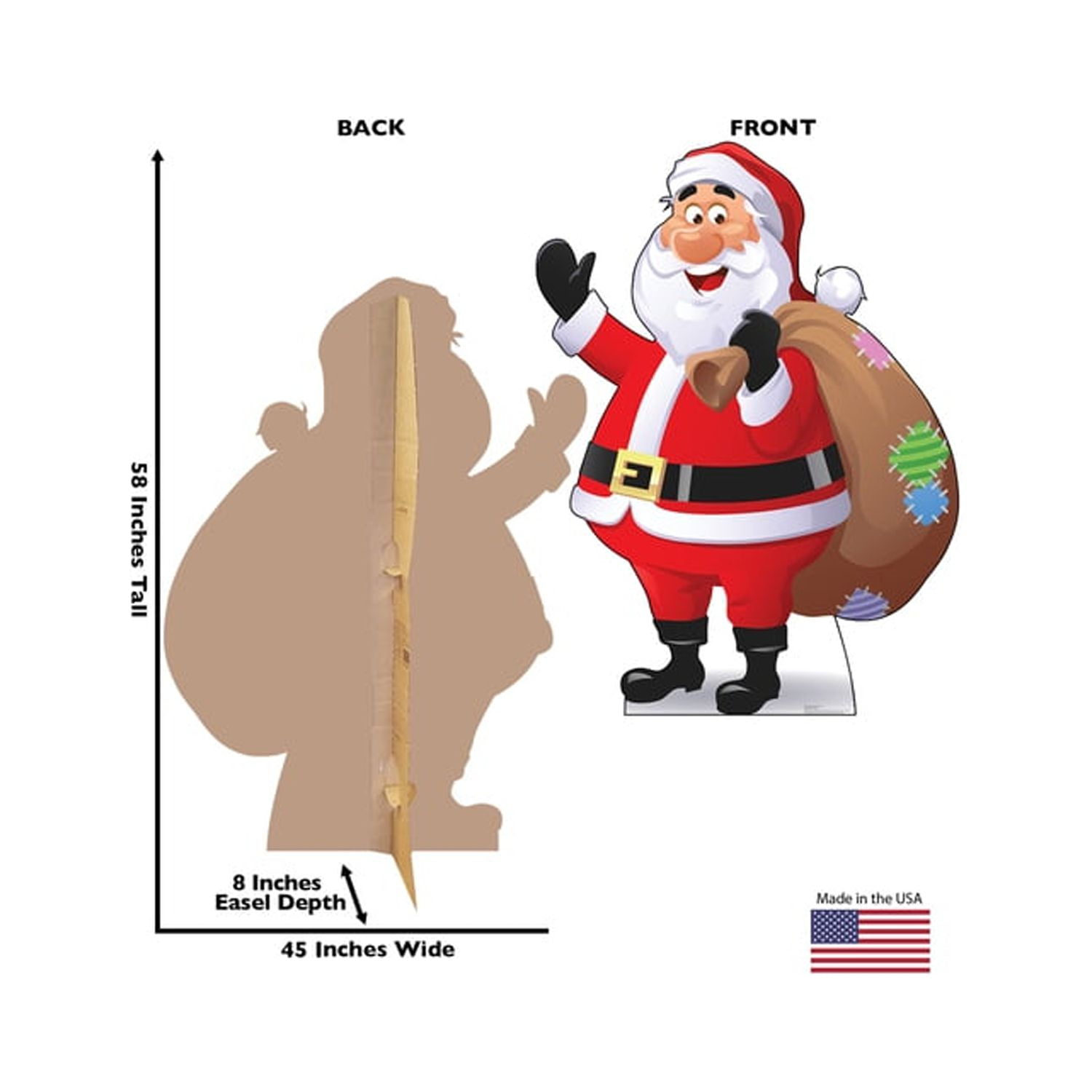 Advanced Graphics 2827 58 x 45 in. Illustrated Santa Claus Cardboard ...