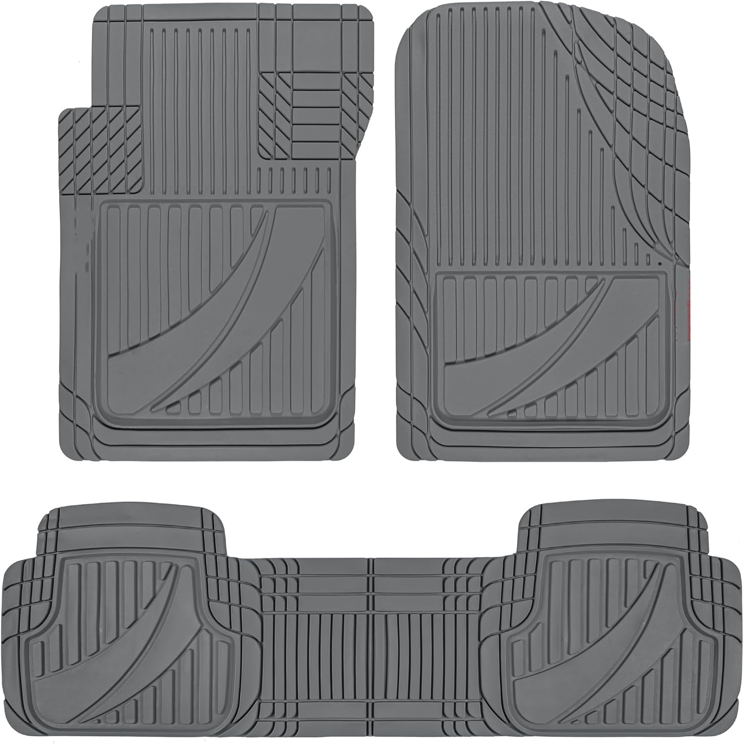 Advanced Gray Rubber Car Floor Mats – Heavy Duty Trim to Fit All ...