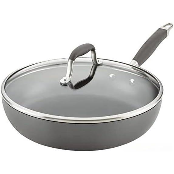 Advanced Home Hard Anodized Nonstick Deep Frying Pan/Skillet with Lid ...