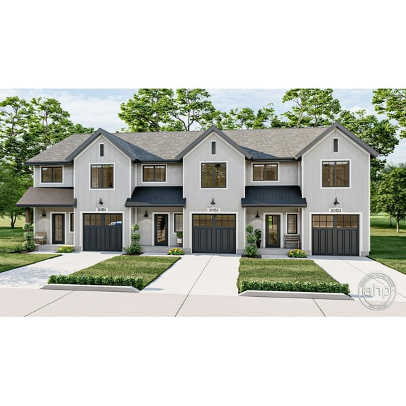 Advanced House Plans: Builder Ready Blueprints | Watertown 30151 | Multi-Family Plan - Walmart.com