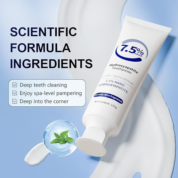 Advanced Hydroxyapatite Toothpaste for Enamel Protection, Fluoride-Free ...