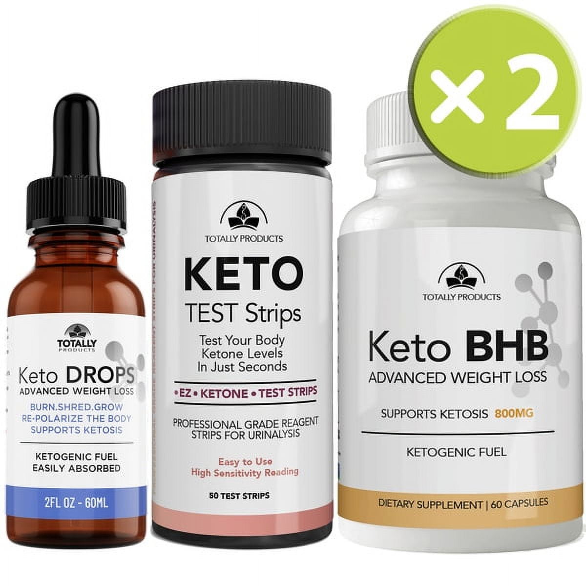 Advanced Keto Drops plus Keto Strips plus Keto BHB Combo Pack (2 sets ...