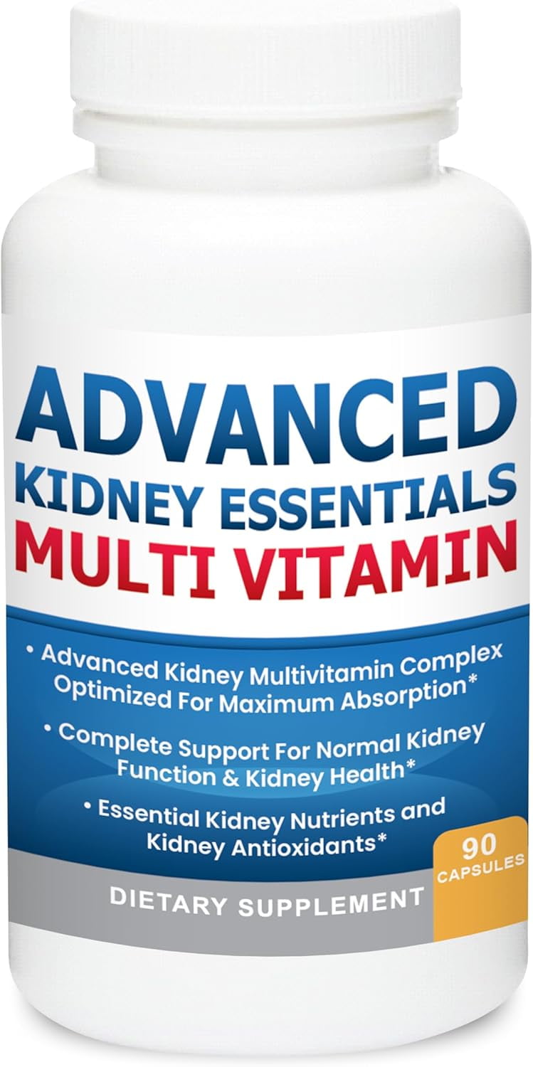 Advanced Kidney Essentials Multivitamin – Kidney Health Supplement, 90 ...