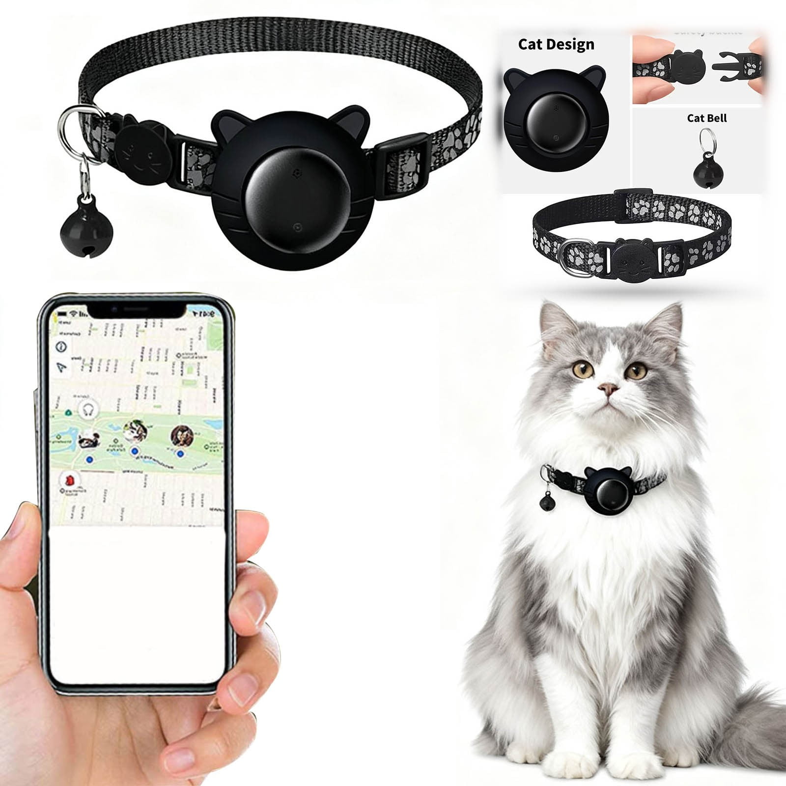 Advanced Loss Locator for Cats and Dogs with Adjustable Nylon Collar ...