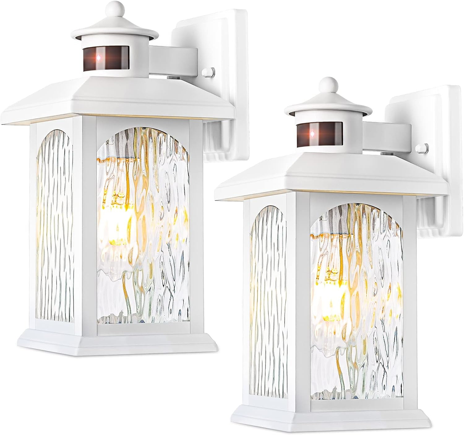 Advanced Motion Sensor Outdoor Lights 2 Packs - White Dusk to Dawn ...