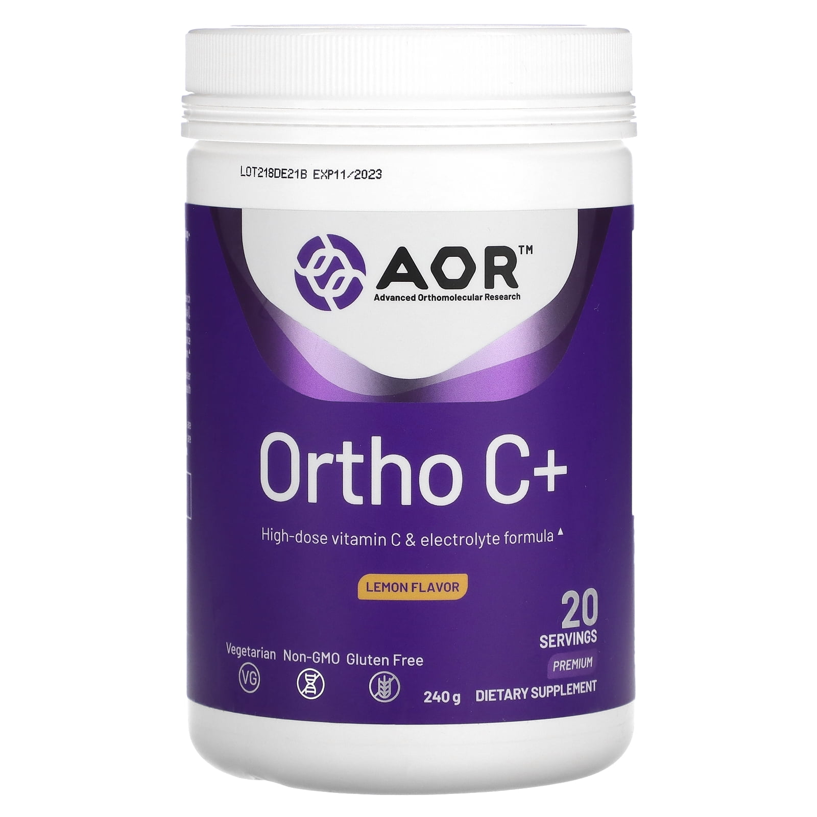 Advanced Orthomolecular Research AOR Ortho C+ , Lemon , 8.47 oz (240 g) - Walmart.com