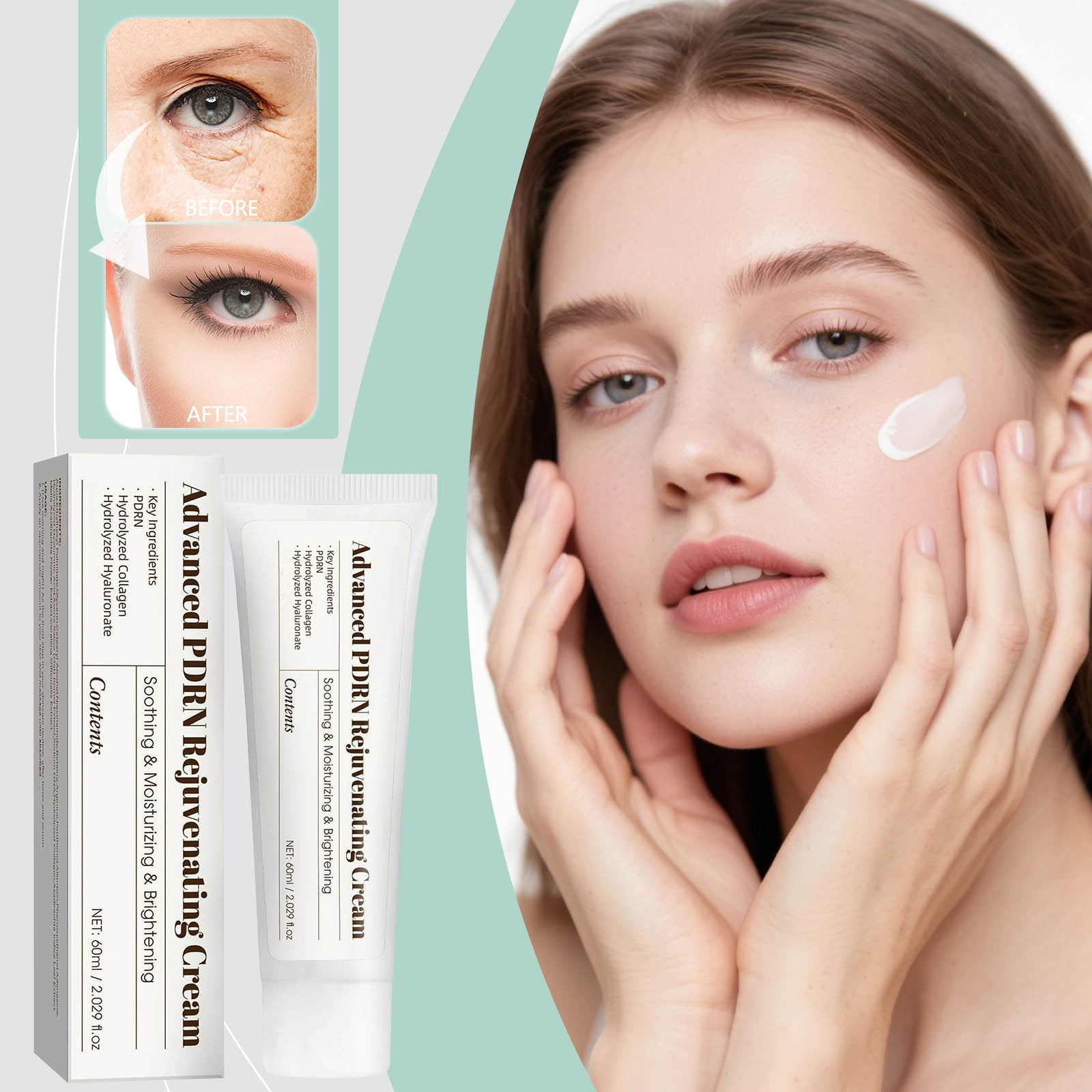 Advanced PDRN Rejuvenating Face Cream, Salmon DNA Moisturizer with ...