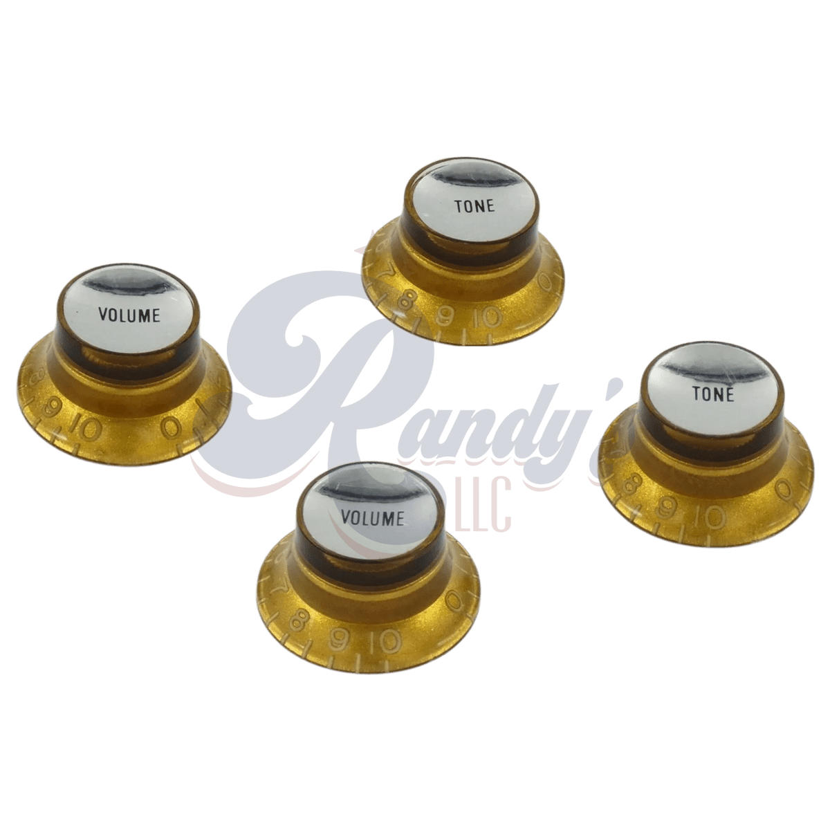 Advanced Plating Inc (API) Historic Butyrate Top Hat Knobs (4-Pack) Gold w/ Silver Inserts ...