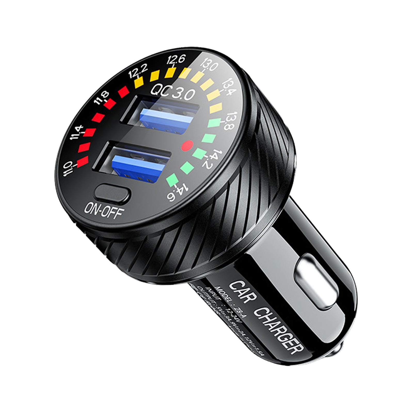 Advanced Port Car Charger with Color Display Panel Fast Charging USB ...