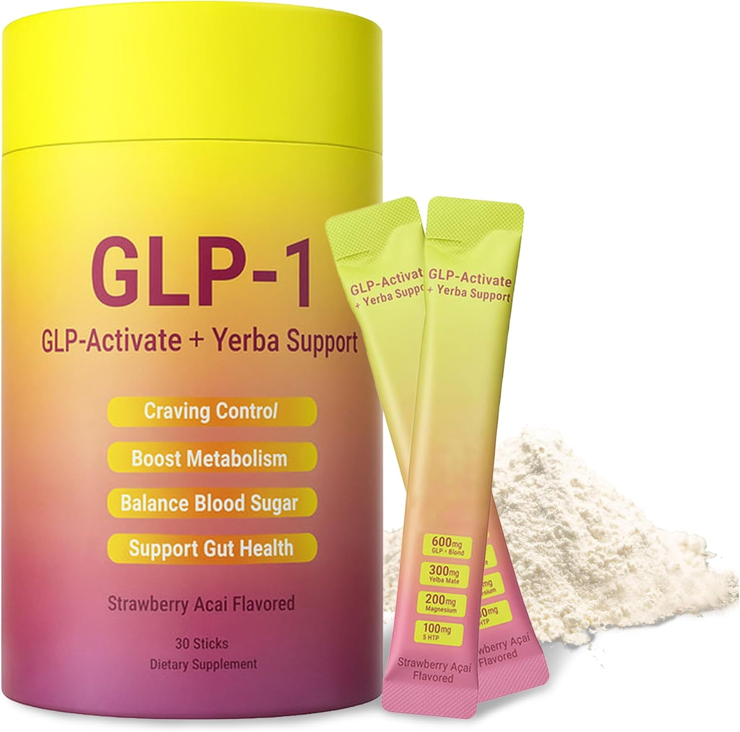 Advanced Prebiotic Fiber Mix, Gut GLP-1 Boost – 30 Sticks, Vegan ...