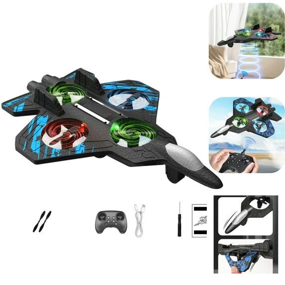 Advanced Rc Jet, Rc Stunt Fighter Jet Toy with 360° Flips & LED Lights ...