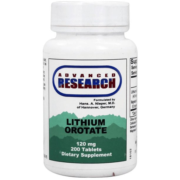 Advanced Research - Lithium Orotate 120 mg. - 200 Tablets - Walmart ...