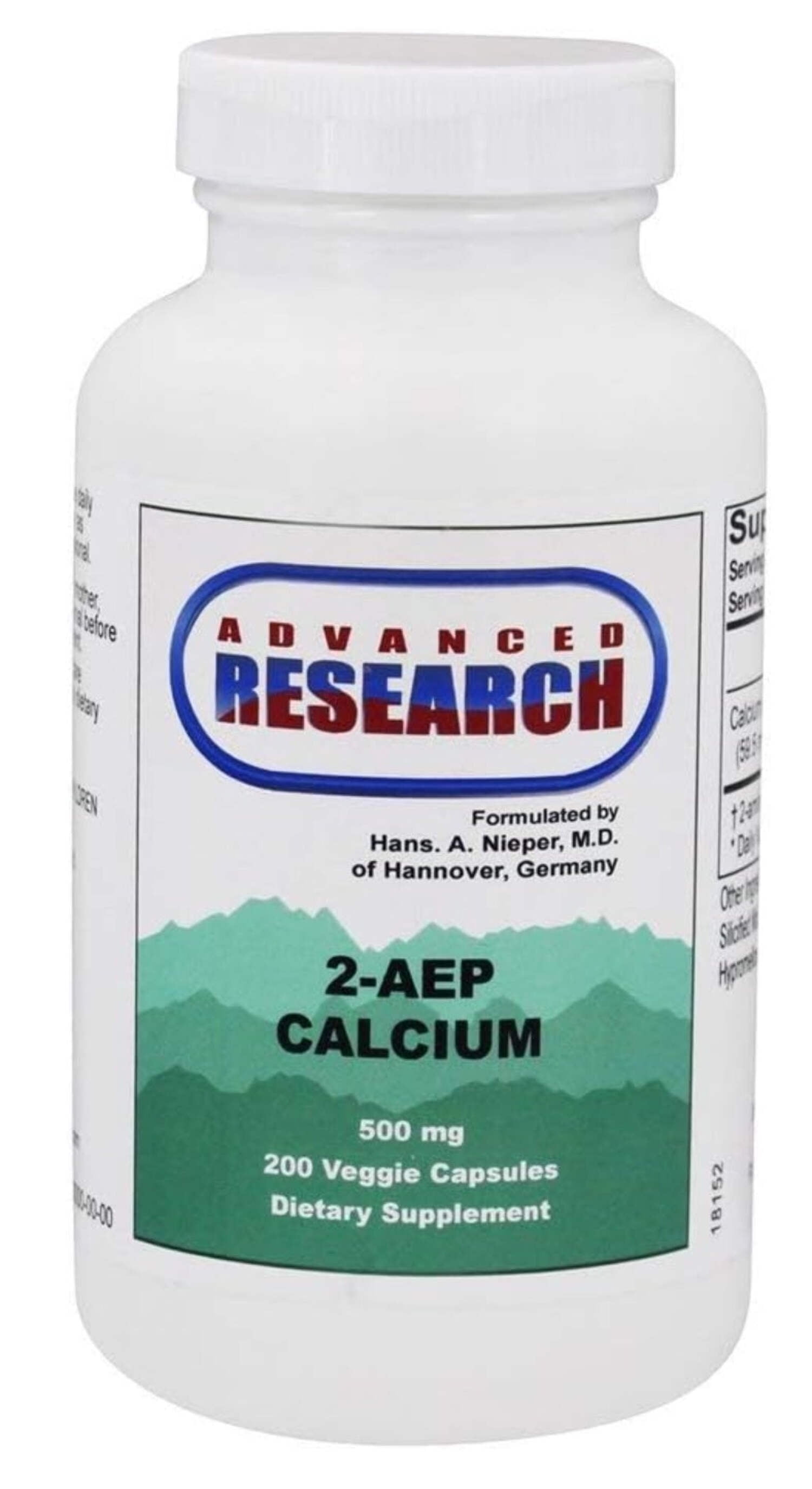 Advanced Research - 2-AEP Calcium Supplement - 200 Vegetarian Capsules ...