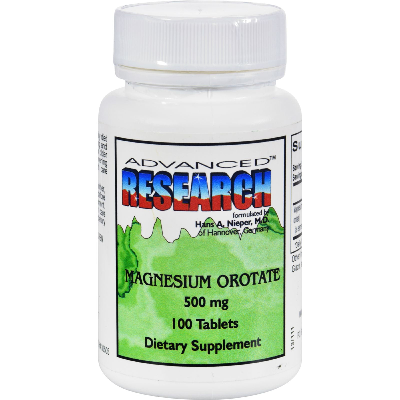 Advanced Research - Magnesium Orotate 500 mg. - 100 Tablets - Walmart ...