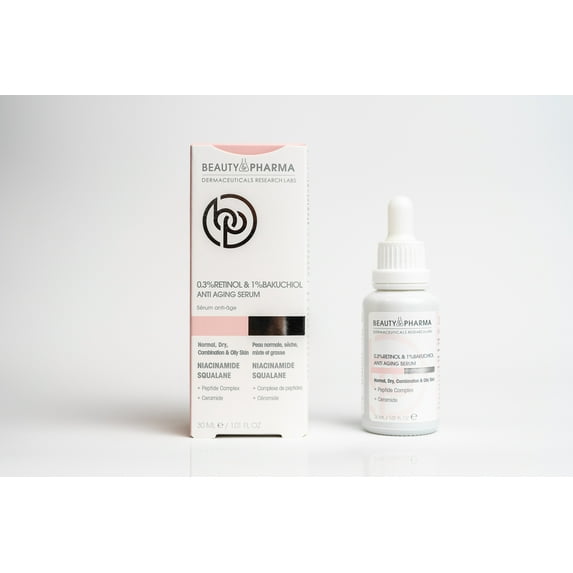 Advanced Retinol & Bakuchiol Anti-Aging Serum by Beauty & Pharma - 0.3% Retinol, 1% Bakuchiol ...
