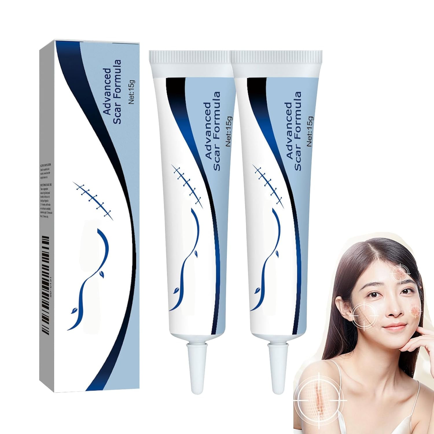 Advanced Scar Gel, Advanced Formula Scar Gel for Old & New Scars, Surgical Scars, Face|Body|Leg ...