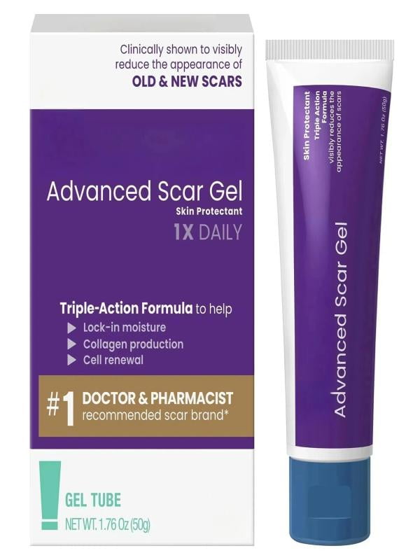 Advanced Scar Gel, Treats Old and New Scars, Reduces the Appearance of ...