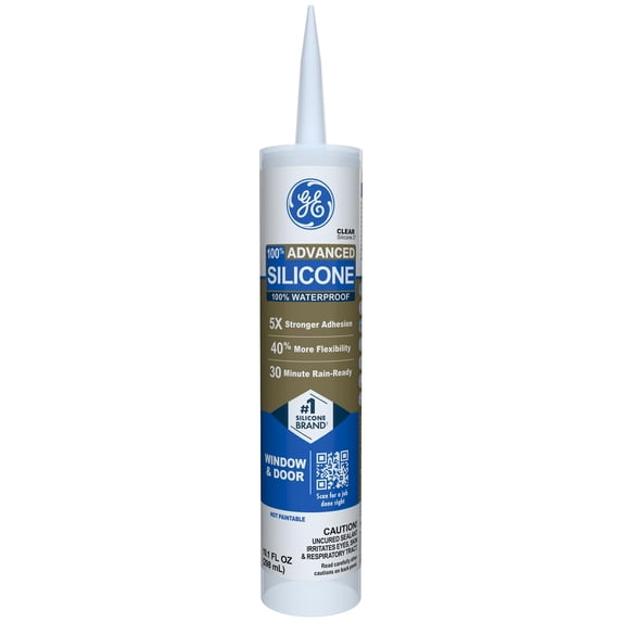 Advanced Silicone Caulk for Window & Door, Clear, 10 fl oz Cartrid, 1 ...