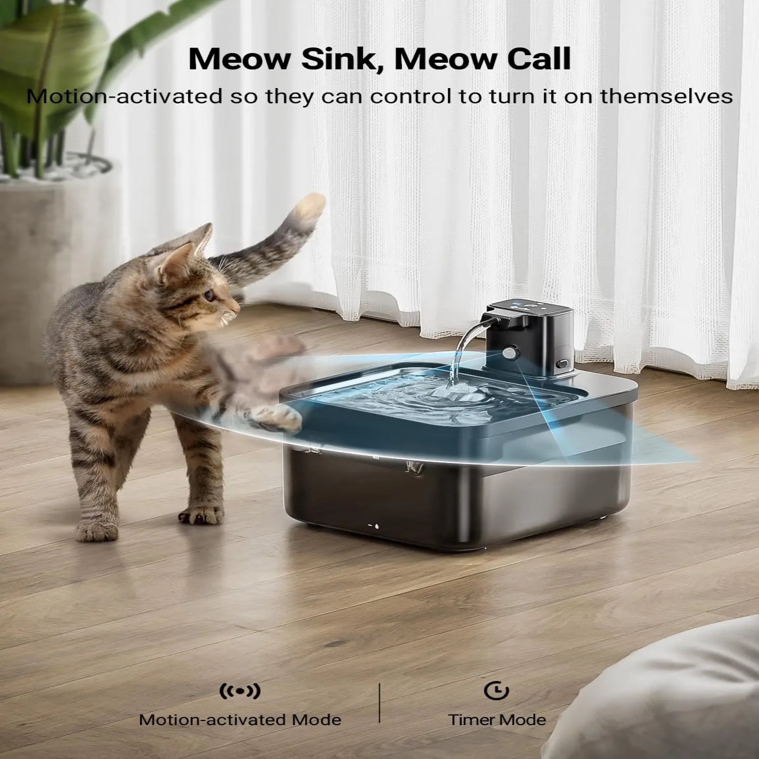 Advanced Stainless Steel 2 in 1 Cat Water Fountain Powerful Long ...