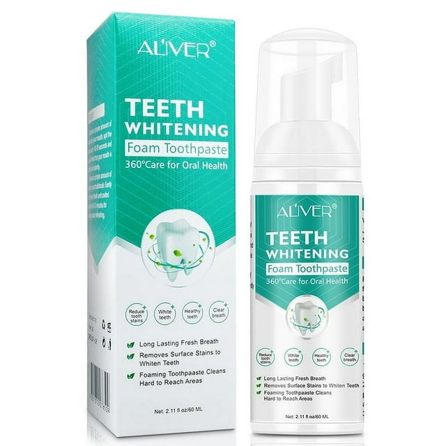 Advanced Teeth Whitening Foam Toothpaste Mint, Baking Soda Ultra-fine ...