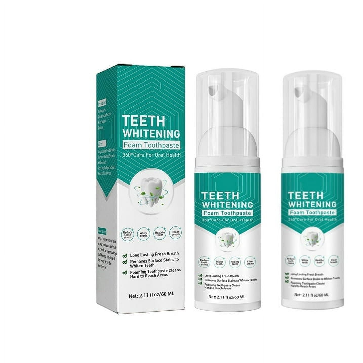 Advanced Teeth Whitening Foam Toothpaste Mint, Baking Soda Ultra-fine ...