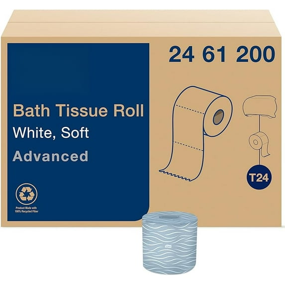 Advanced Toilet Paper Roll, White, Compatible with T24 Dispensers, 2 ...