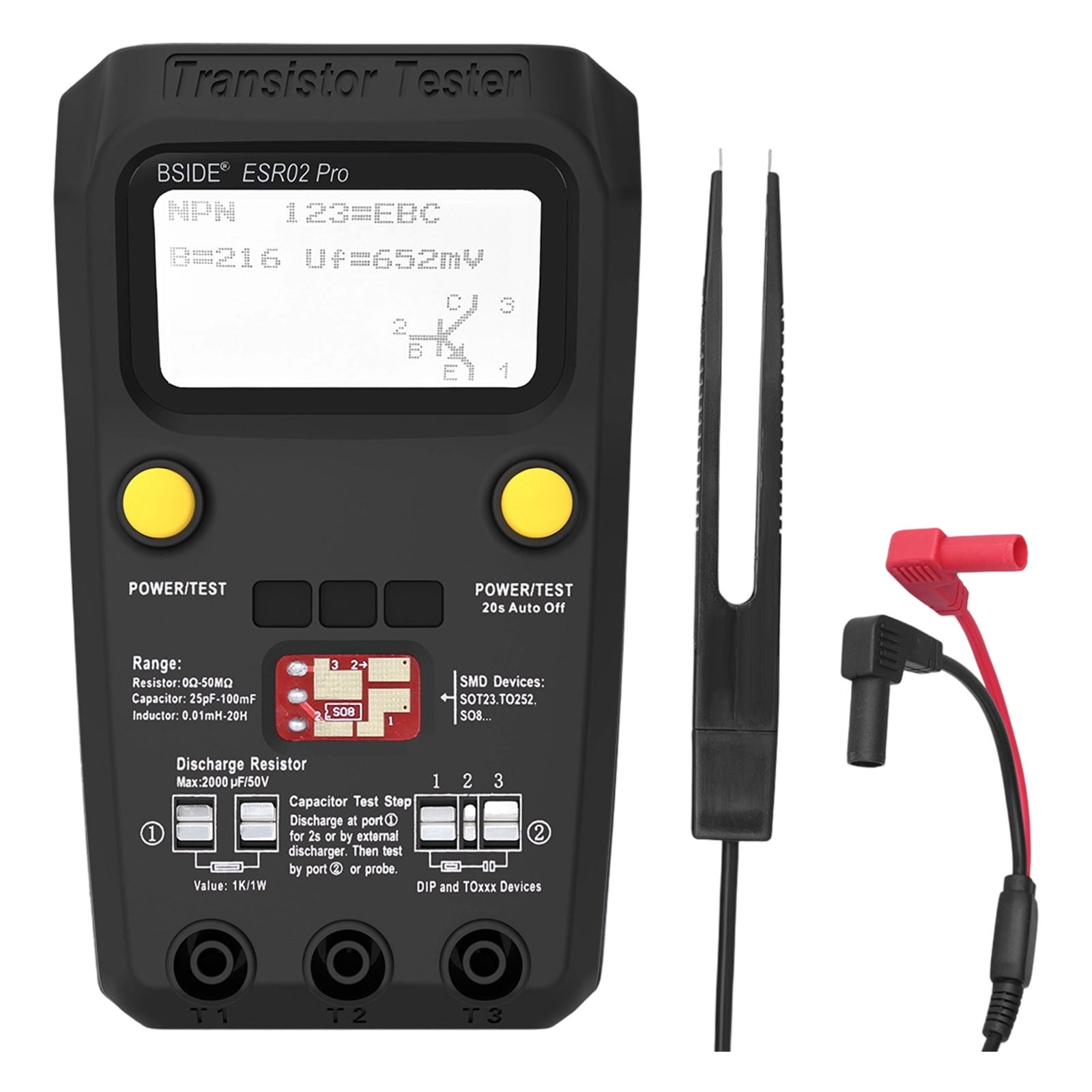 Advanced Transistor Capacitor Resistance Tester Portable Design ±1% ...