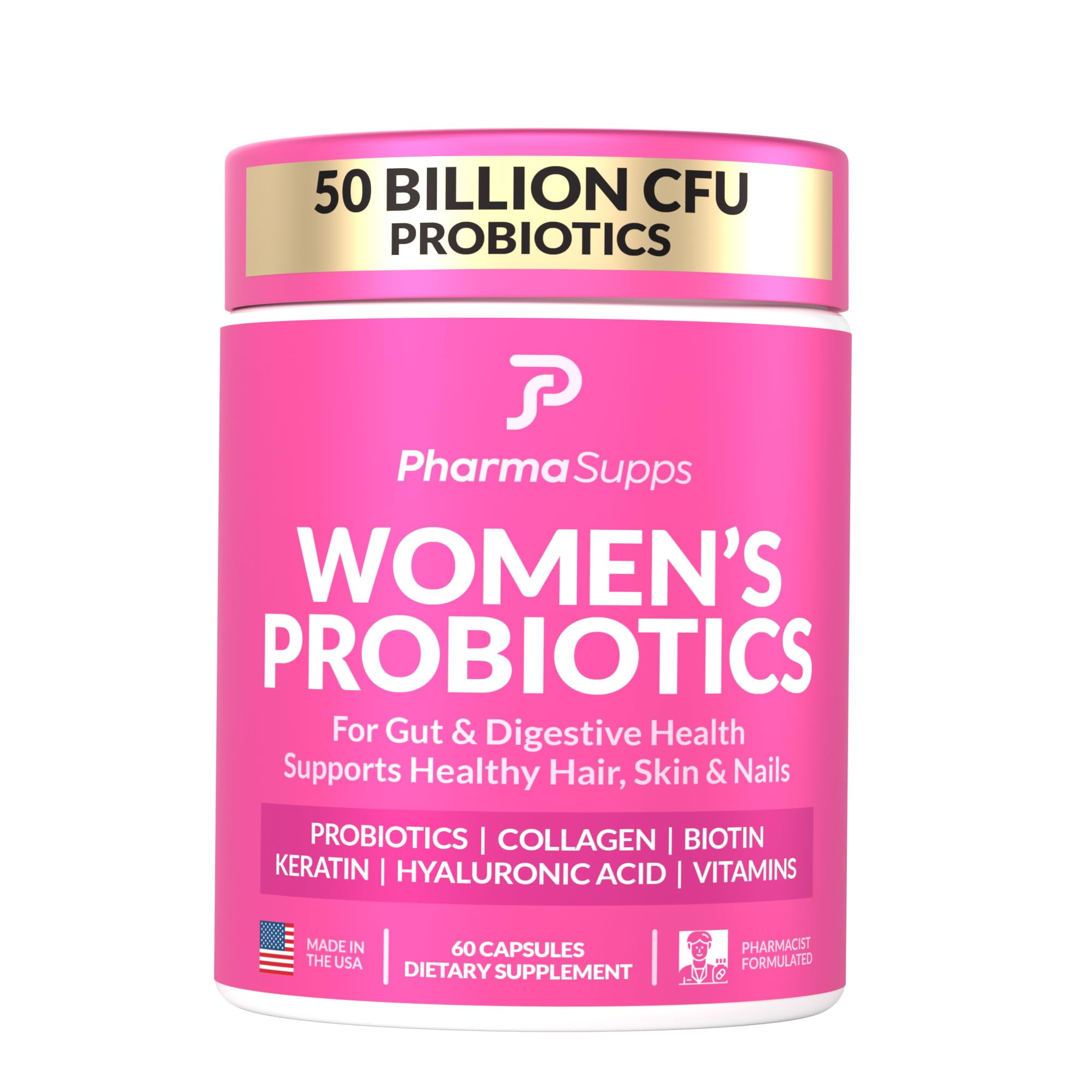 Advanced Women's Probiotics for Gut Health with Hair, Skin, & Nails ...