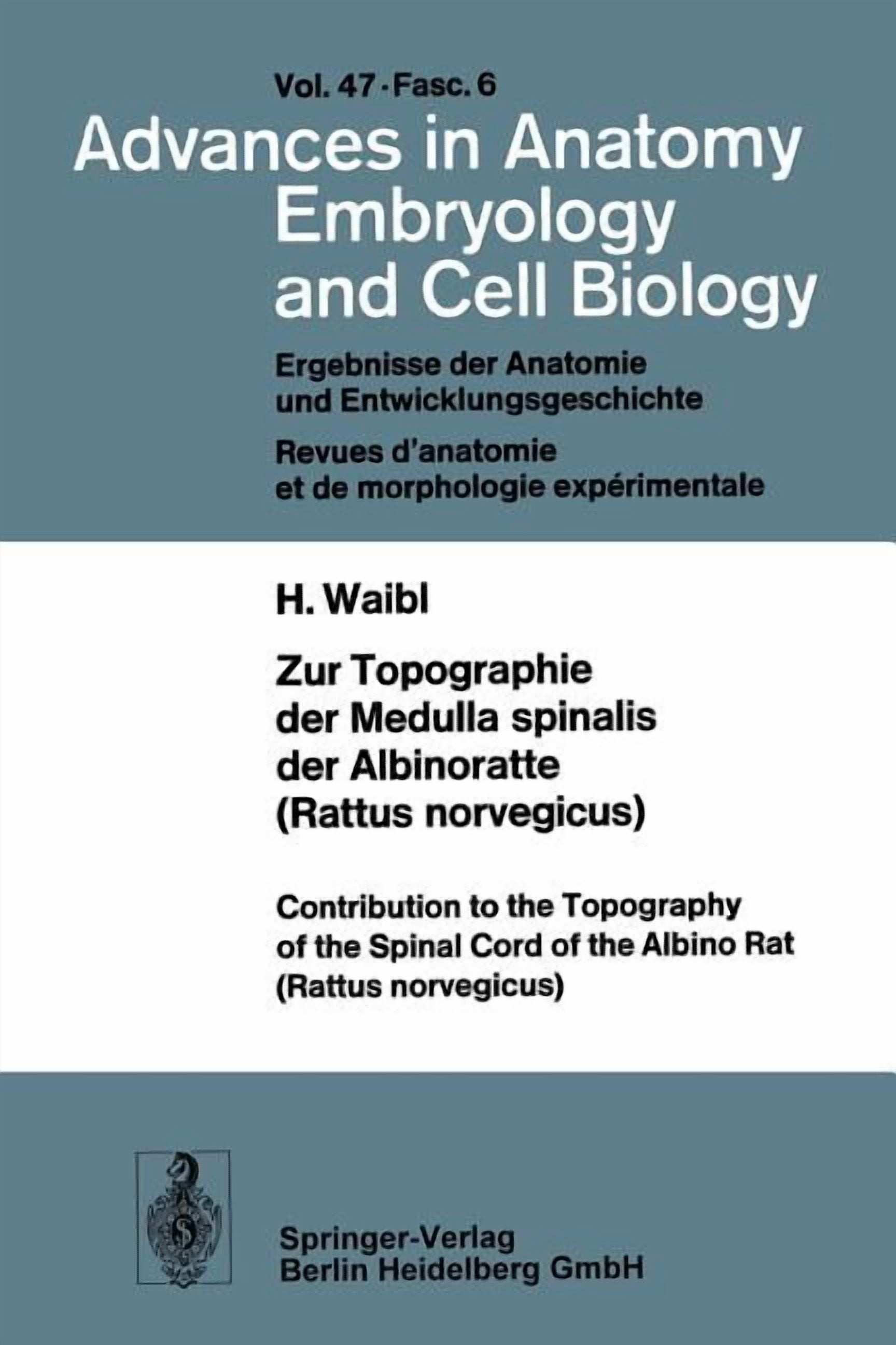 Advances in Anatomy, Embryology and Cell Zur Topographie Der Medulla ...