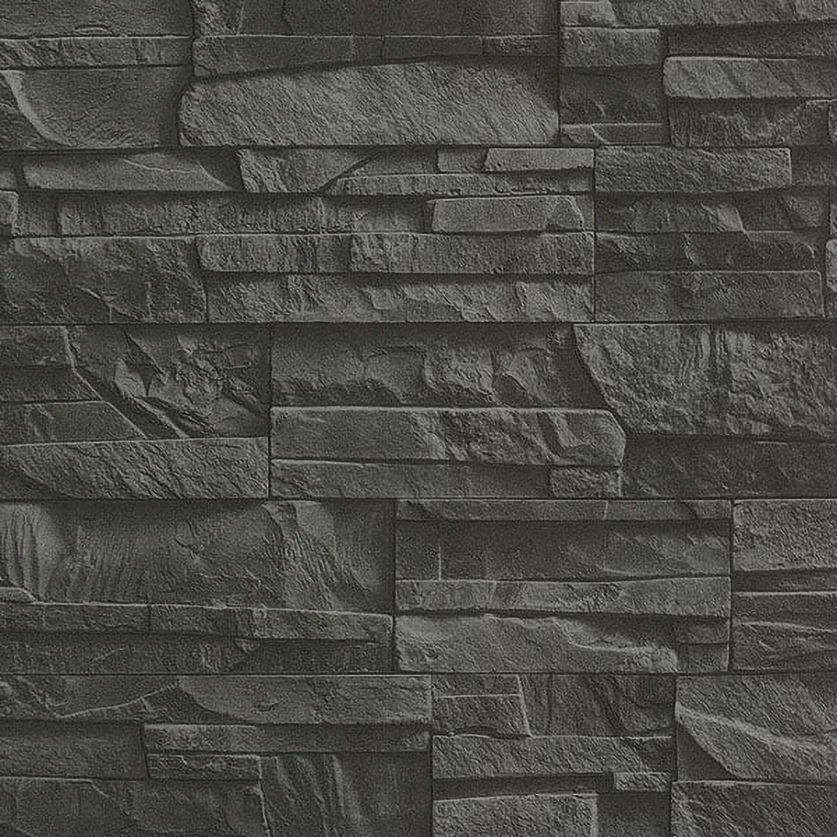 Collegiate Charcoal Stacked Slate Wallpaper - Walmart.com