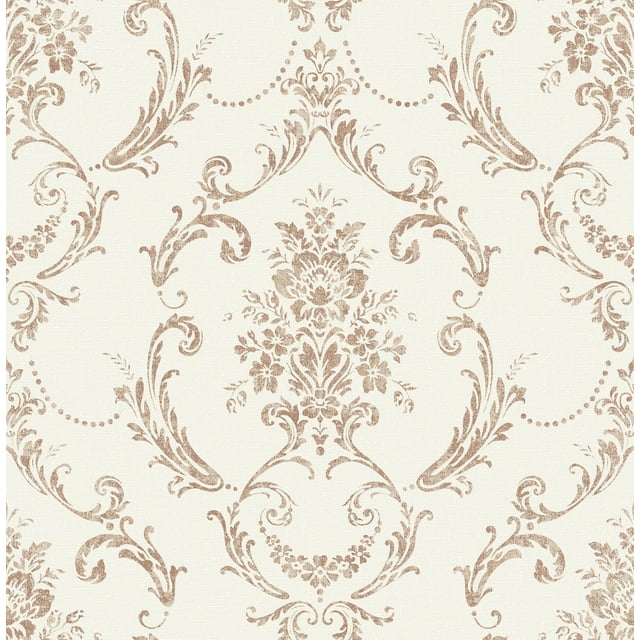Advantage Glenda Copper Floral Damask Wallpaper - Walmart.com