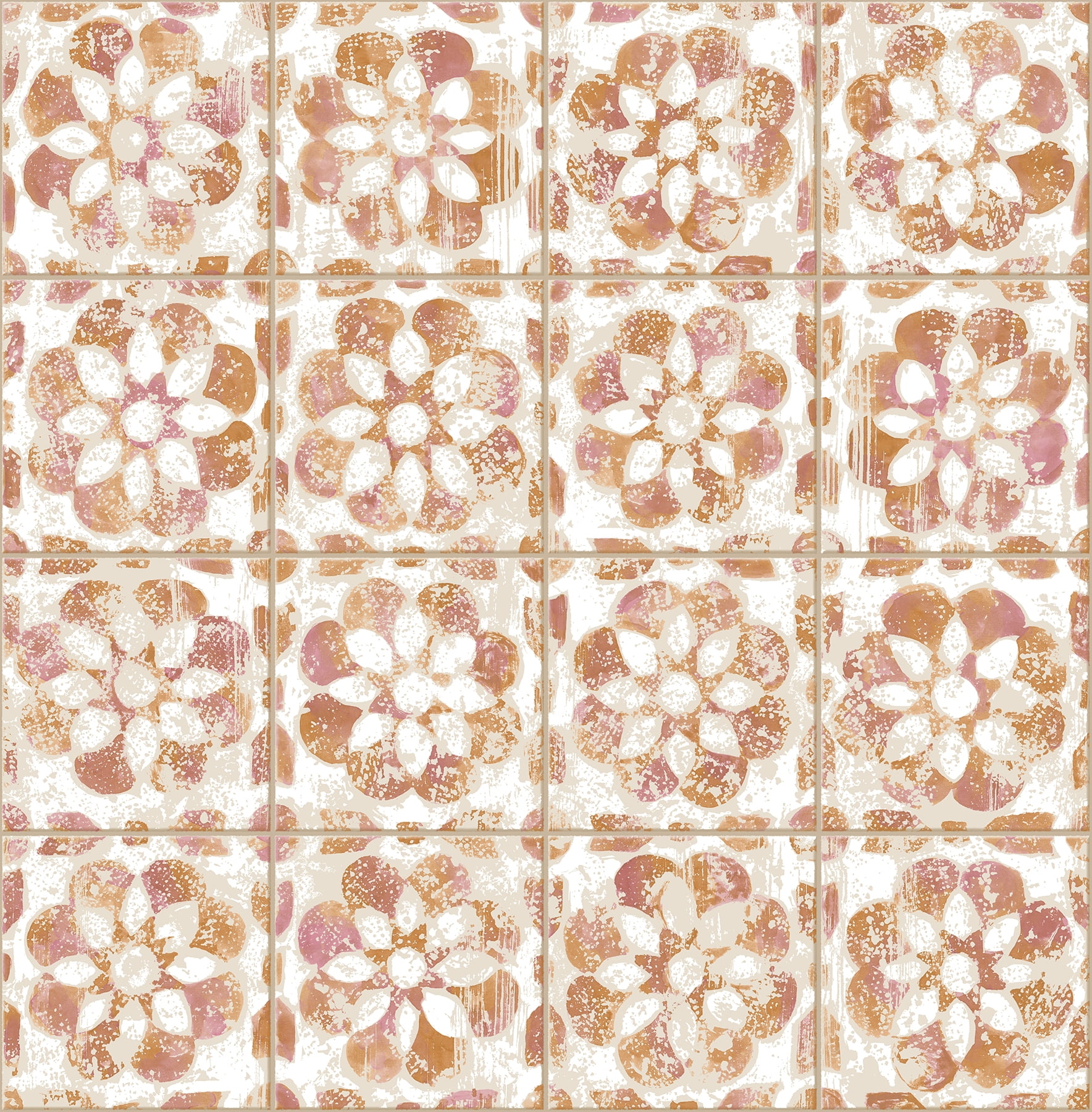 Advantage Izeda Coral Floral Tile Wallpaper - Walmart.com