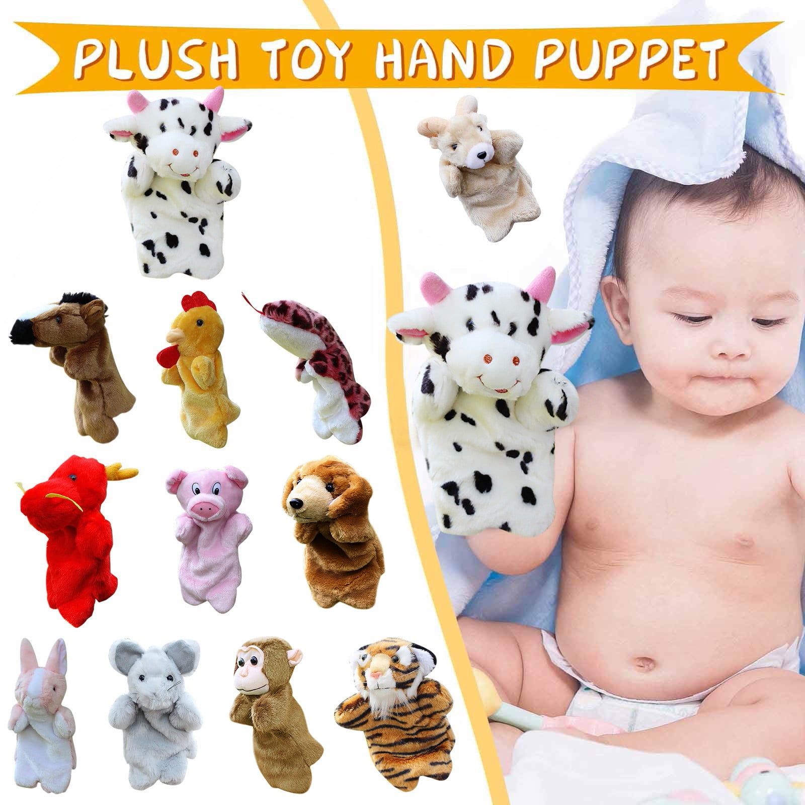 Advantage PP Cotton Plush Hand Puppet Set - Movable Hands for Role-Play ...