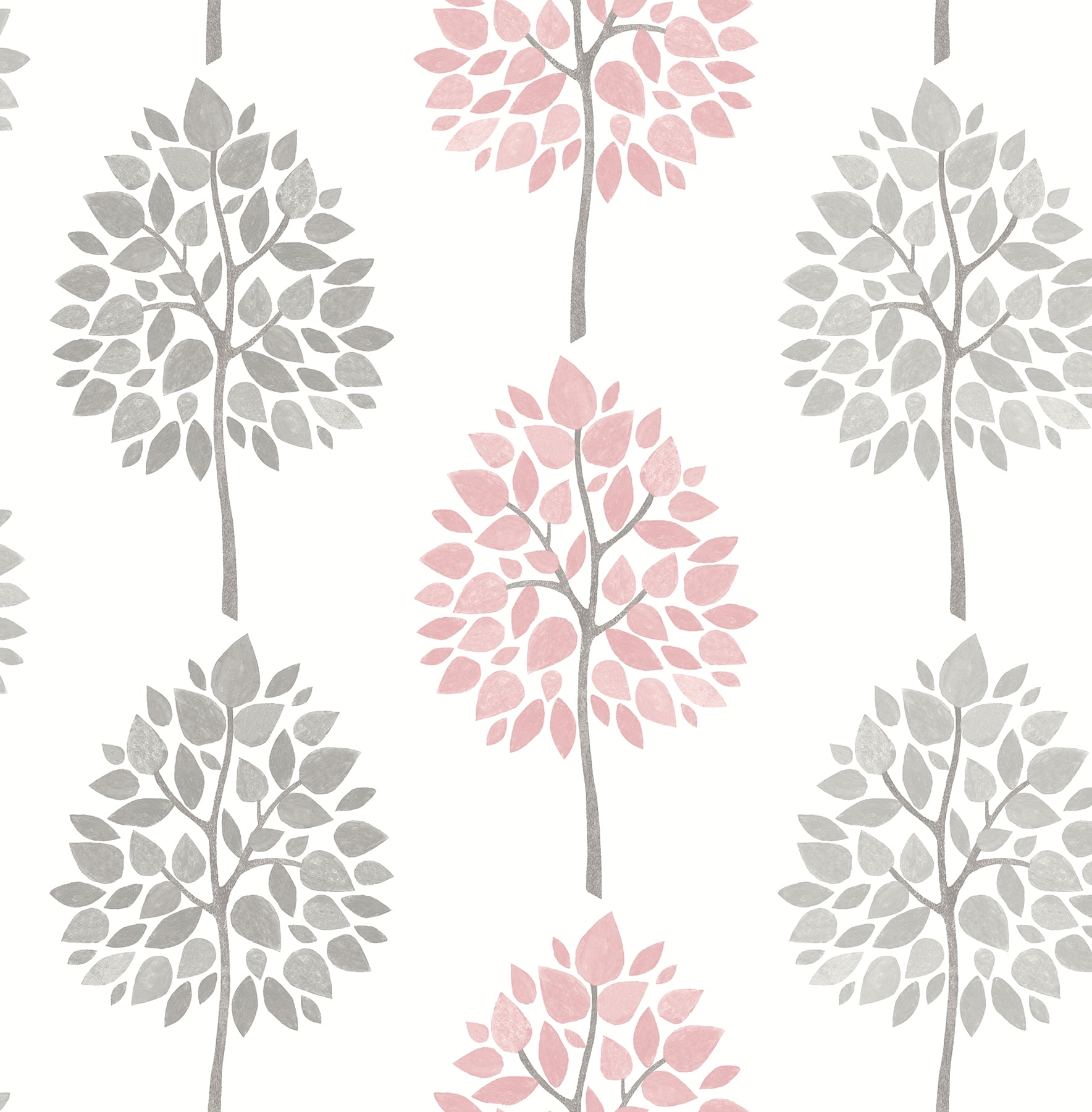 Advantage Saar Pink Tree Unpasted Nonwoven Wallpaper, 20.5-in by 33-ft ...
