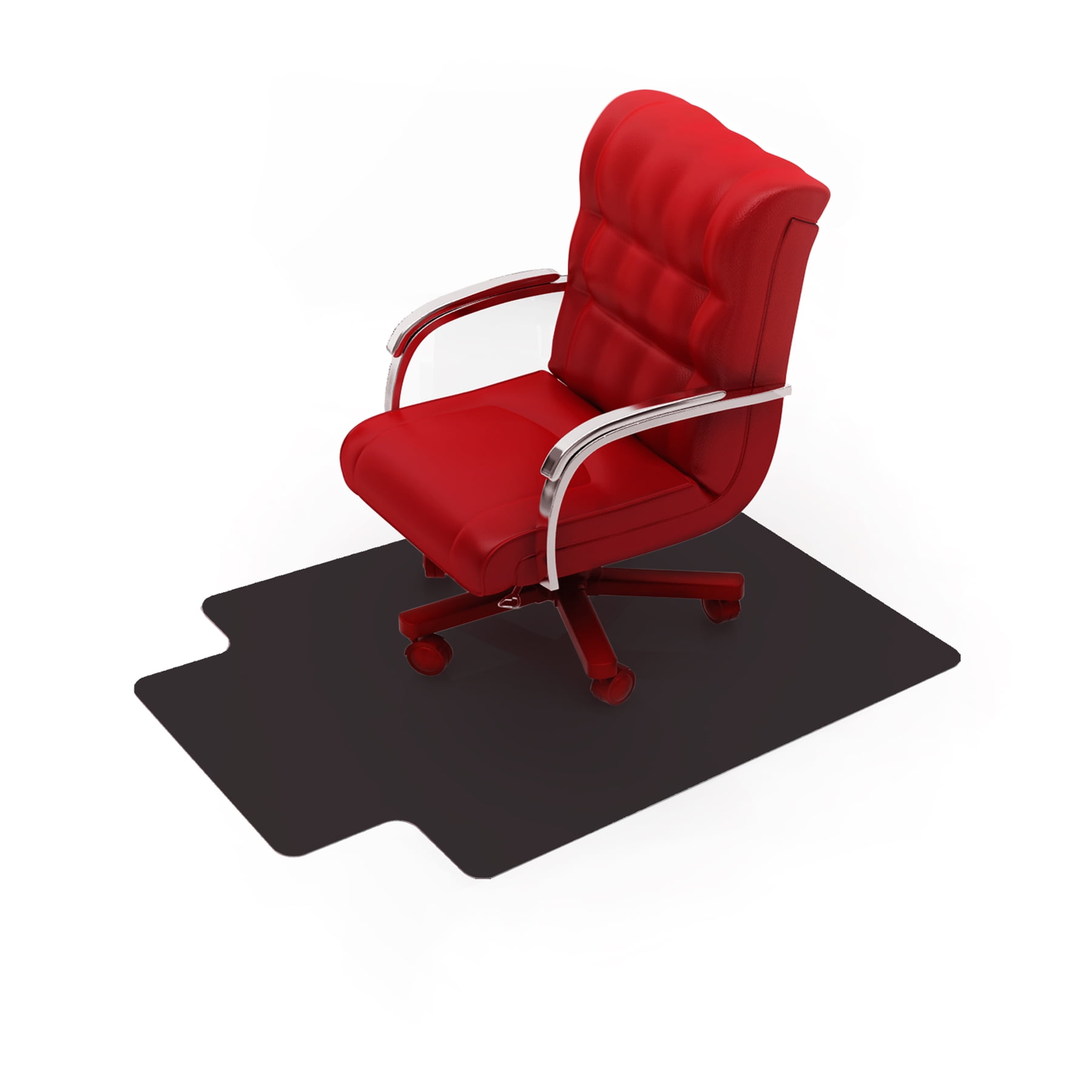 Advantagemat® Black Vinyl Lipped Chair Mat for Hard Floor - 36" x 48 ...