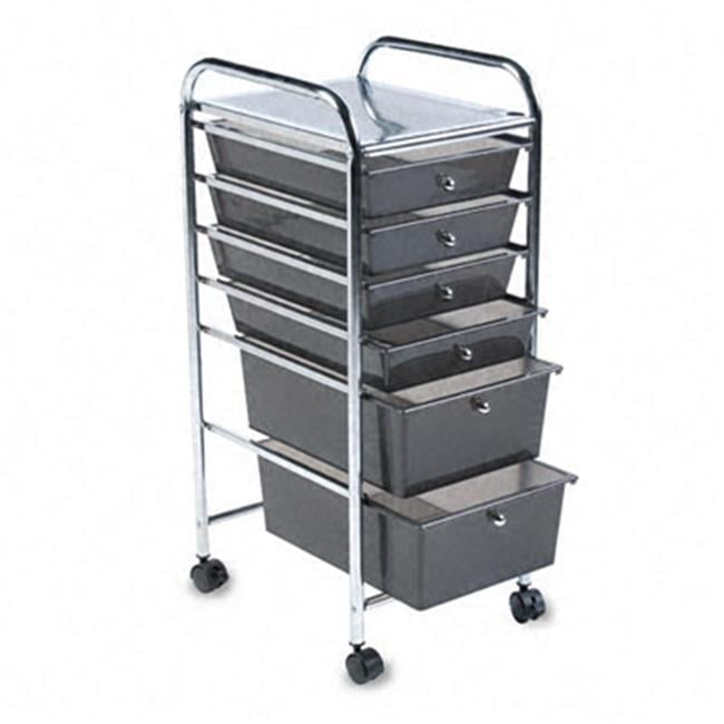 Advantus 34005 Portable Six-Drawer Organizer Chrome Metal Frame/Drawer ...