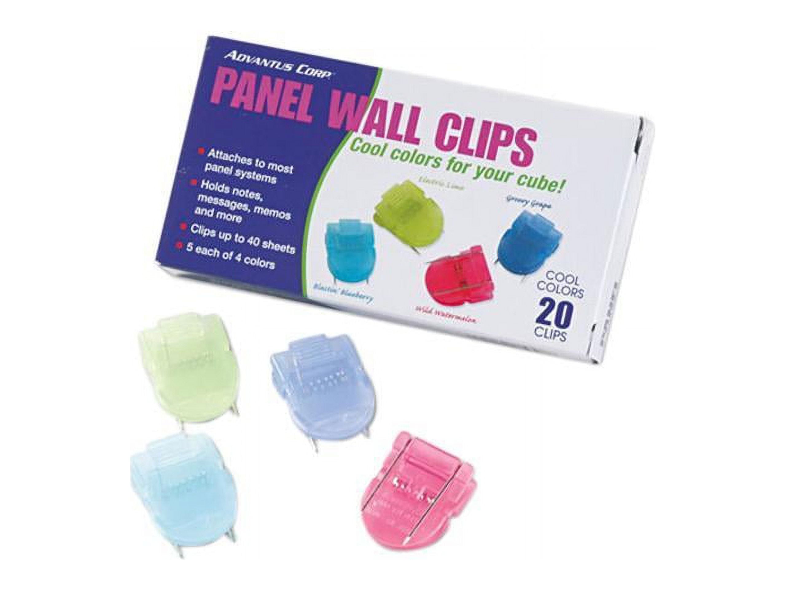 Advantus 75307 Fabric Panel Wall Clips, Standard Size, Assorted Cool ...