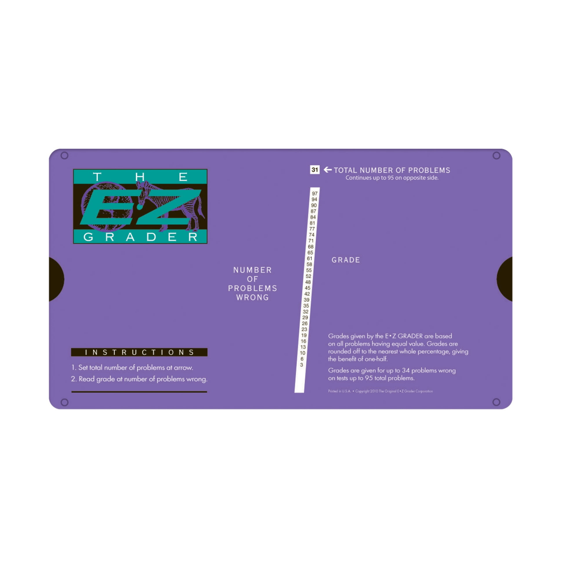 Advantus Corp. E-Z Grading Chart Purple 5703PURPLE - Walmart.com