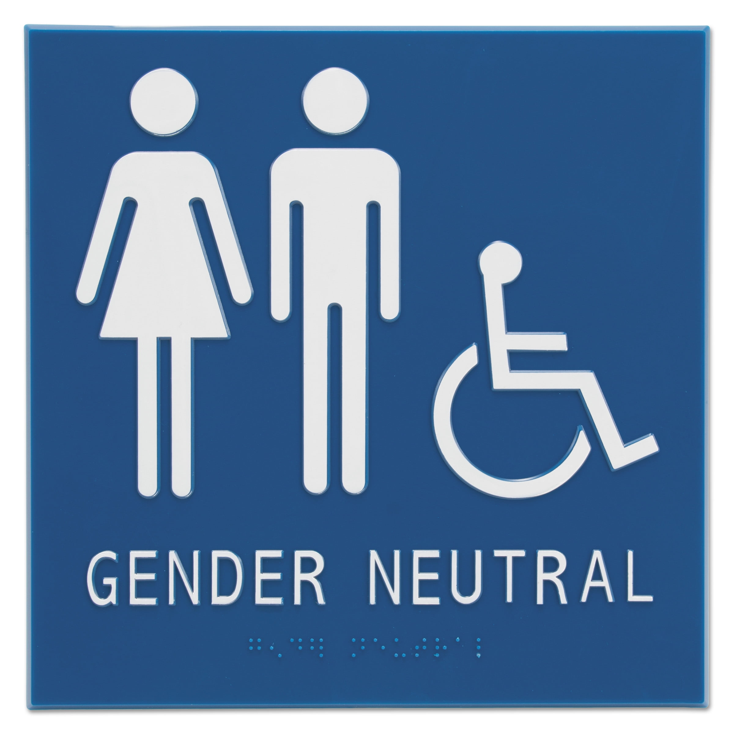 Advantus Gender Neutral Ada Signs, 8" X 8", Man, Woman and Wheelchair ...
