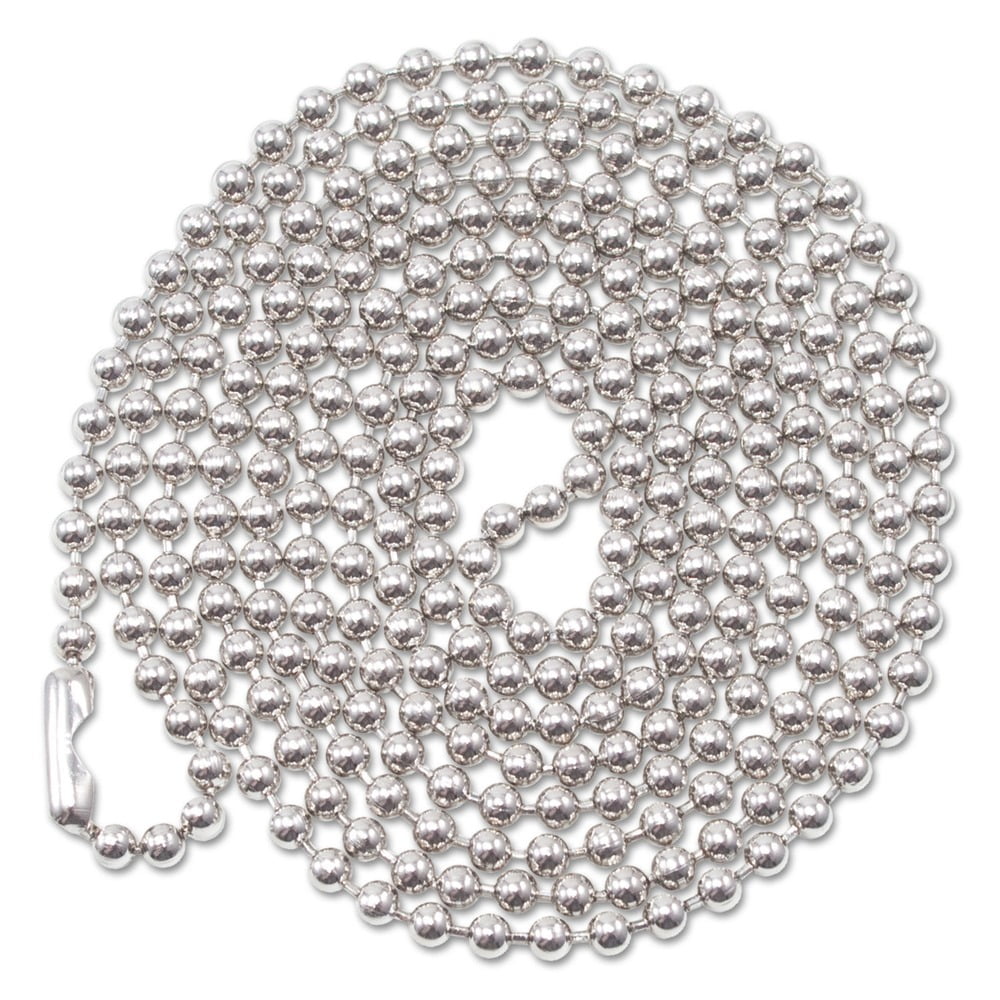 Advantus ID Badge Holder Chain, Ball Chain Style, 36" Long, Nickel ...