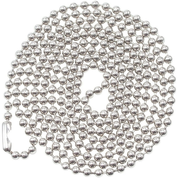 Advantus ID Badge Holder Chain, Ball Chain Style, 36" Long, Nickel ...