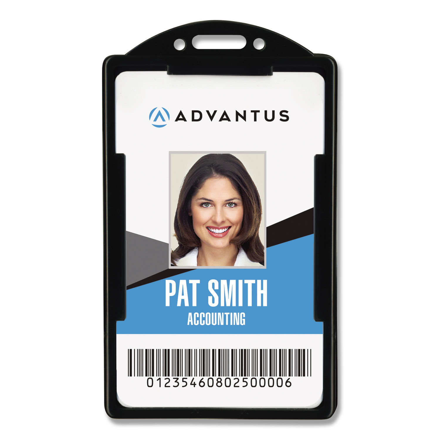 Advantus ID Card Holders Vertical, Black 2.38" x 3.68" Holder, 2.13" x ...