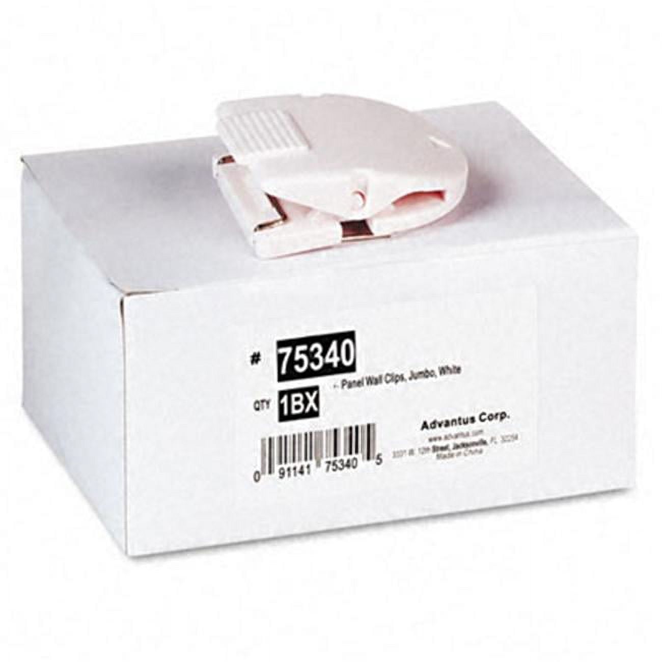 Advantus Panel Wall Clips for Fabric Panels Jumbo Size White 10 per ...