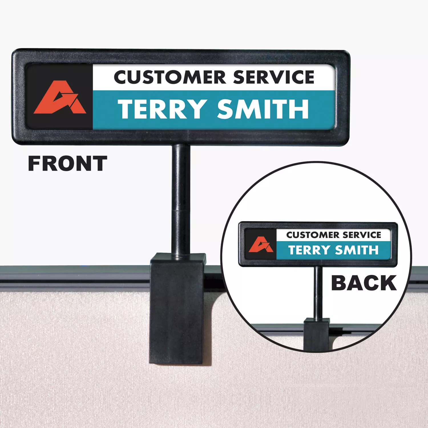 Advantus People Pointer Cubicle Sign Plastic 9 x 2 1/2 Black 75334 ...