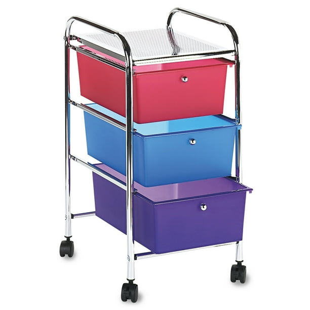 Advantus Portable Three-Drawer Organizer, 15-1/2 x 13 x 27, Gray/Multi ... Advantus Portable Three-Drawer Organizer, 15-1/2 x 13 x 27, Gray/Multi ...