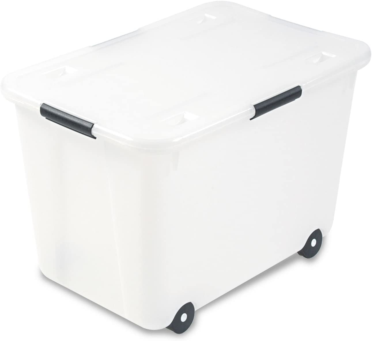Advantus Rolling Storage Box with Snap Lid, 15-Gallon Size, Clear ...
