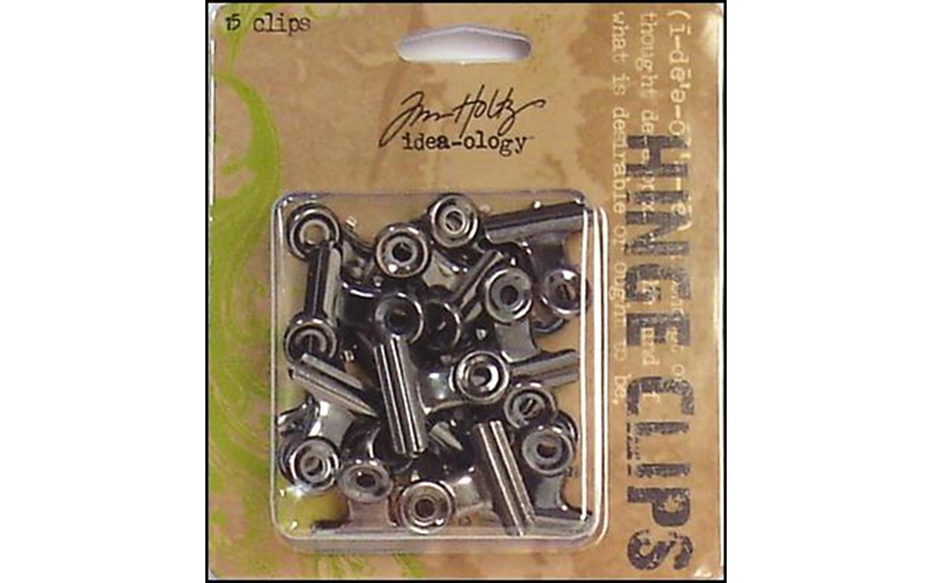 Tim Holtz idea-ology 1-inch Hinge Clips with Antique Nickel Finish, 15 ...