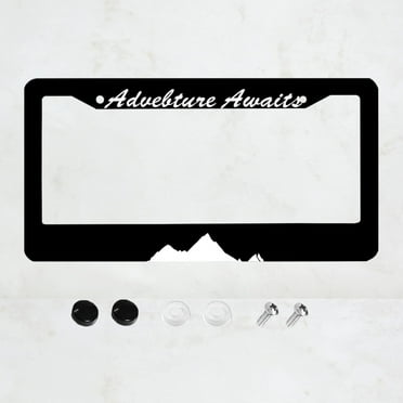 6x12.25 Inch Personalized Mountains License Plate Frame - Black and ...